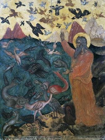 Episode of Genesis, God Creates Birds and Fish, Painting of Venetian ...
