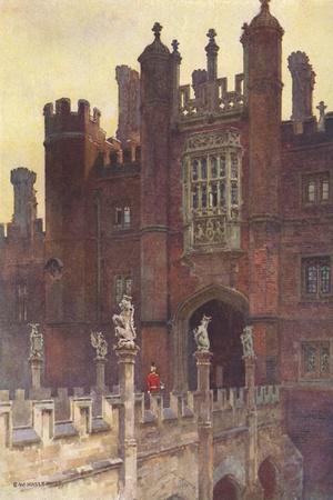 'Hampton Court, Great Gate' Art Print - Ernest W Haslehust | Art.com