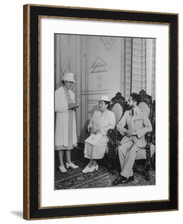 Ethiopian Royal Servant Della Hanson Talking with King Haile Selassie ...