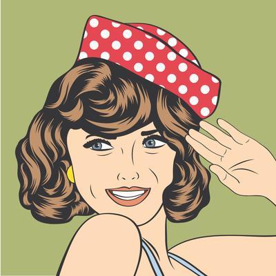 'Cute Retro Woman in Comics Style' Art Print - Eva Andreea | Art.com