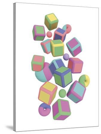 'Jumbled Cubes' Stretched Canvas Print - Fari Strachan | Art.com