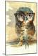 'Wise Owl with Big Eyes in Hipster Glasses Animal Watercolor Painting ...