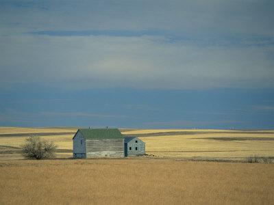 Farm Buildings on the Prairie, North Dakota, USA Photographic Print by ...