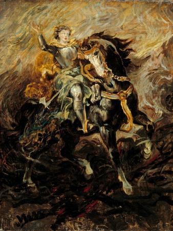 'Clorinde Intervening to save Olinde and Sophronia Illustration of a ...