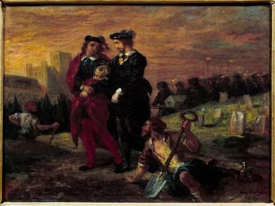 'Hamlet and Horatio at the Cemetery. Act V of William Shakespeare's ...