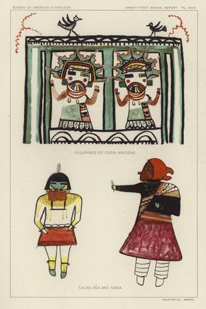 'Figurines of Corn Maidens, Tacab Ana and Mana' Giclee Print | Art.com