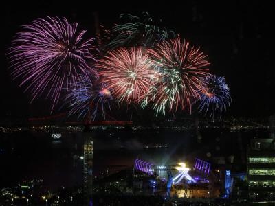 'Fireworks Explode after the Cauldron Was Lit at the Vancouver 2010 ...