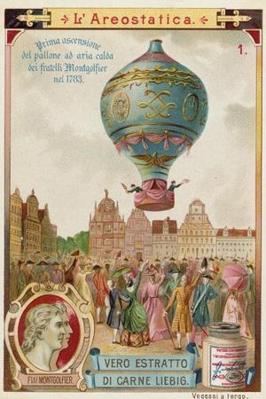 First Untethered Flight of the Montgolfier Brothers' Hot Air Balloon ...
