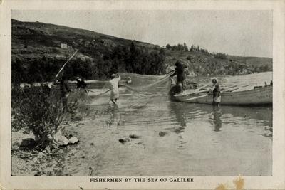 'Fishermen by the Sea of Galilee, Palestine' Photographic Print | Art.com