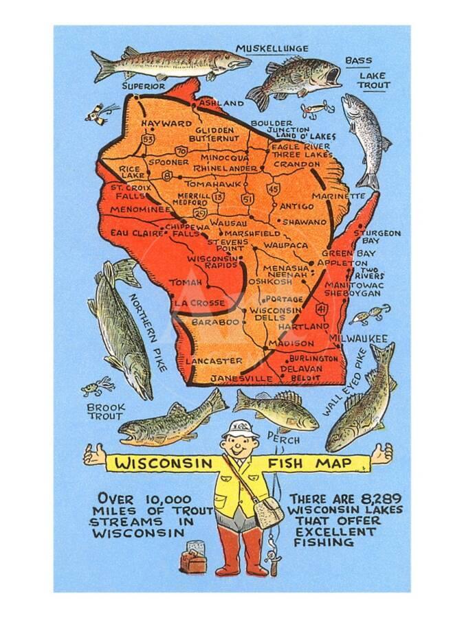 WISCONSIN FISHING MAP