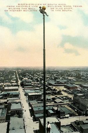 Flag Pole Gilder, South Waco Art Print | Art.com