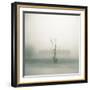 'Foggy Morning Scene with Barn' Photographic Print - Kevin Cruff | Art.com