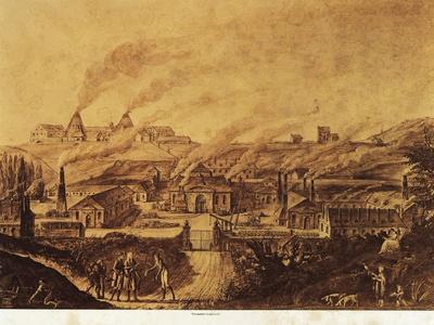 'France, Le Creusot, View of the Foundry and the Crystal Factory, Circa ...