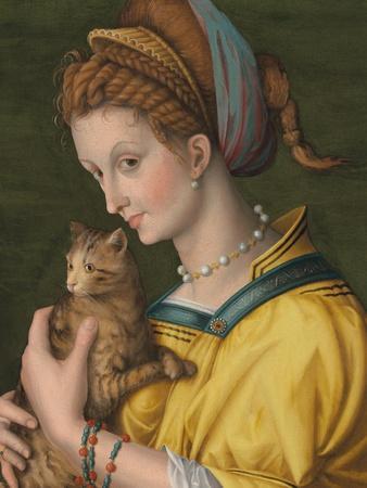 'Portrait of a Young Lady Holding a Cat' Giclee Print - Francesco ...