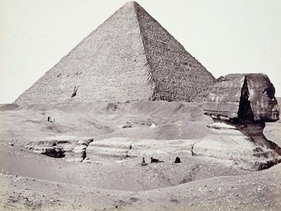 'The Great Pyramid, with the Sphinx in the Foreground, El-Geezah, 1858 ...
