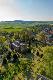 'Aerial view of Baslow church and village, Peak District National Park ...
