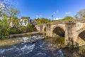 'View of bridge over the Derwent River in Matlock Town, Derbyshire ...