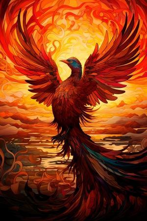 'Fantasy of firebird rising. (AI Generated)' Art Print - Fred Lord ...