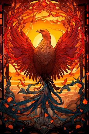 'Fantasy of firebird rising. (AI Generated)' Art Print - Fred Lord ...