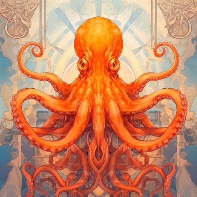 Octopus design. (AI Generated) Premium Giclee Print - Fred Lord | Art.com