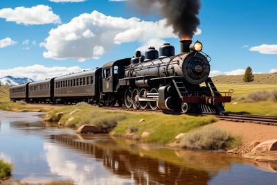 Steam engine train. (AI Generated) Premium Giclee Print - Fred Lord ...