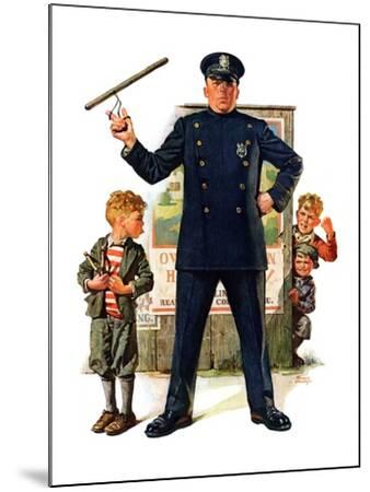 "Policeman and Boy with Slingshot,"March 15, 1930 Mounted Giclee Print ...