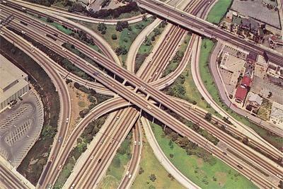 'Freeway Cloverleaf from Above' Art Print | Art.com
