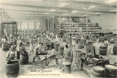 'French Cooperage making Wine Barrels' Art Print | Art.com