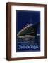 'French Line Poster for the Ss Normandie Ocean Liner, 'the World's Most ...