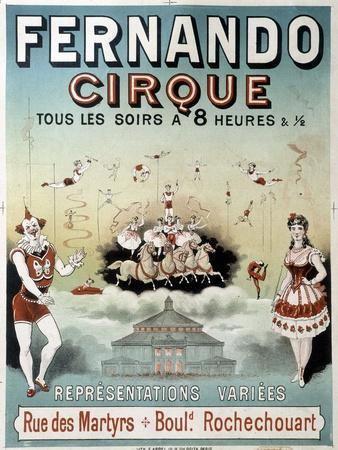 'Cirque Fernando - Poster, Late 19Th Century' Giclee Print - French ...
