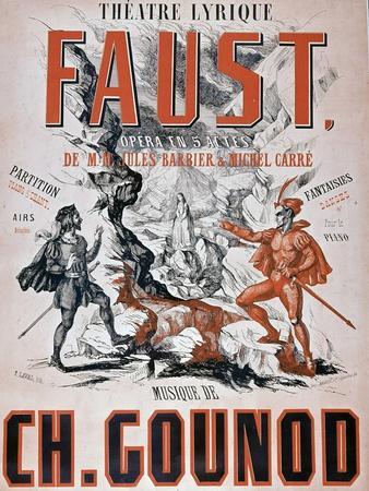 'Faust by Charles Gounod at the Theatre Lyrique, Paris (Poster)' Giclee ...