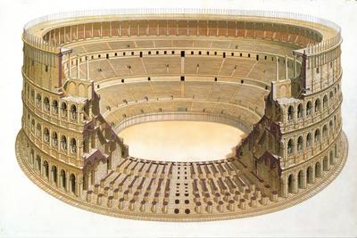 'Reconstruction of the Colosseum, Rome (W/C on Paper)' Giclee Print ...