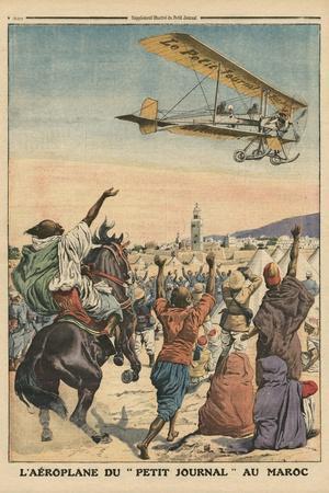 The 'Petit Journal' Airplane Flying over Morocco Giclee Print - French ...