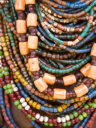 'Colourful Beads Worn by a Woman of the Galeb Tribe, Lower Omo Valley ...