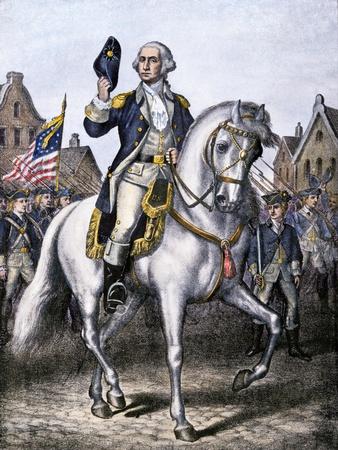 'General George Washington Leading Troops on Parade in New York City ...