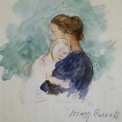 'Watercolor of Mother and Child by Mary Cassatt' Giclee Print ...