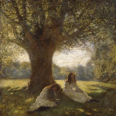 'A Shady Spot, C.1920 (Oil on Canvas)' Giclee Print - George Clausen ...