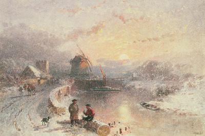 'Winter Landscape: Sunset, 19Th Century' Giclee Print - George Haydock ...