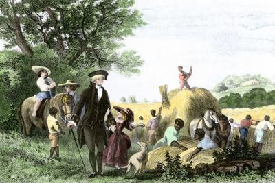 'George Washington (1732-1799) and His Children Supervised Farm Workers ...