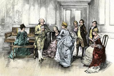 George Washington Dancing the Menuet (Traditional Dance of Baroque ...