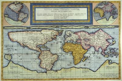 'World Map, Totus Orbis Cogniti Universalis' Giclee Print - Gerard De ...