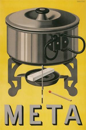 'German Advertisement for Meta, Pot with Sterno Cube' Giclee Print ...