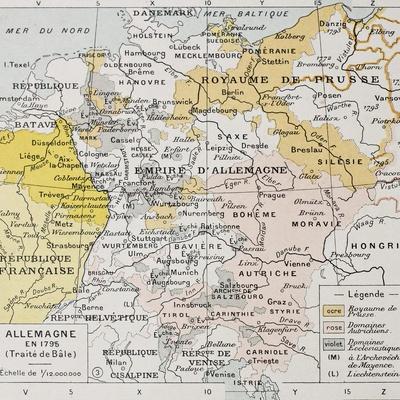 'Germany In 1795 Old Map (Peace Of Basel)' Art Print - marzolino | Art.com
