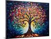 Colorful Tree of Life Dark Blue Background Art Print - Gina Kelly | Art.com