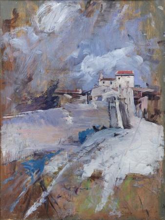 'Winter Landscape, C.1911 (Oil on Panel)' Giclee Print - Giovanni ...
