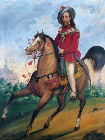 Giuseppe Garibaldi on Horseback During the Defence of Rome, 1849 Giclee ...