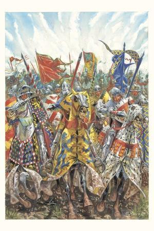 'Charge of the French Knights at the Battle of Azincourt (25 October ...