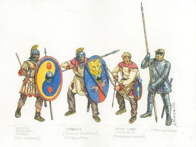 Roman Army: Legionary Auxiliary Archer and Cataphract Giclee Print ...