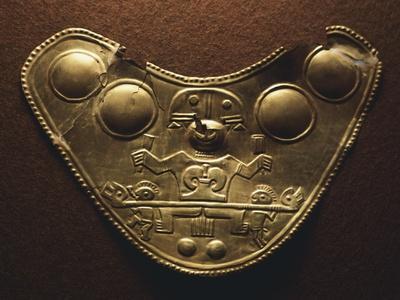 Gold-Leaf Breastplate Showing Anthropomorphic Figures and Two Heraldic ...
