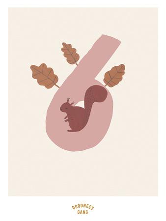 Woodland Numbers - Six Giclee Print - Goodness Gang | Art.com